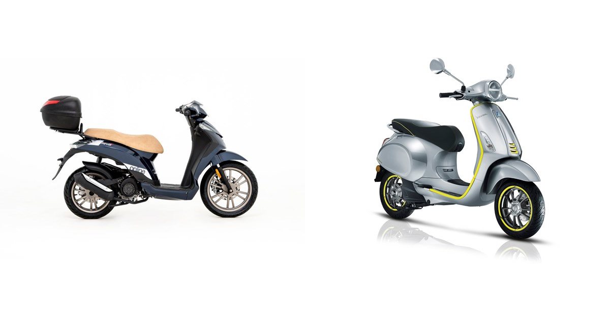 Motorrad Vergleich Online Trevis 125 2022 vs. Vespa Elettrica 2019