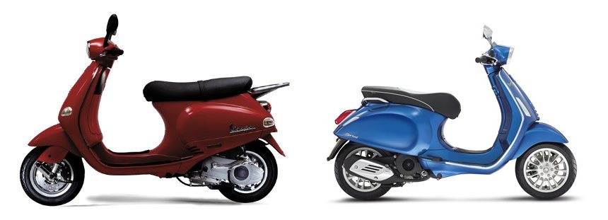 Motorrad Vergleich Piaggio ET4 125 2005 vs. Vespa Sprint 125 i.e. 3V 2014