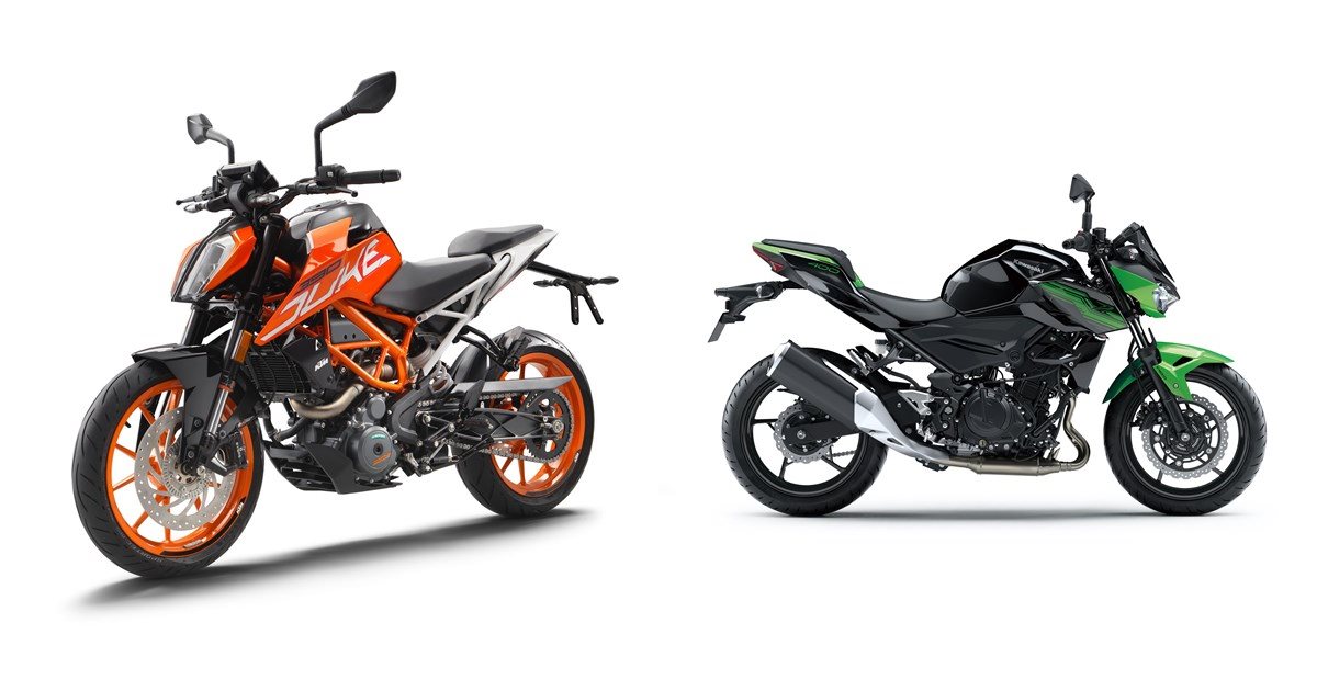 Comparaison des motos KTM 390 Duke 2017 VS. Kawasaki Z 400 2019