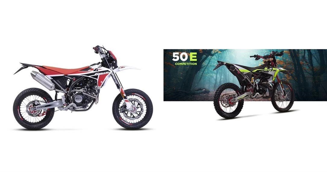 Confronto tra moto Fantic XMF 125 Performance 2022 VS. Fantic 50M ...