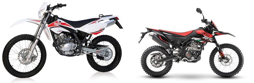 Motorrad Vergleich Beta RE 125 4T 2009 vs. Aprilia RX 125 2021