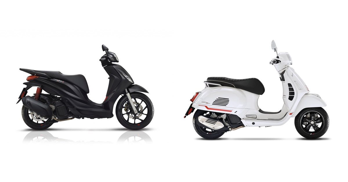 Motorrad Vergleich Piaggio Medley S 125 ie IGET 2020 vs. Vespa GTS 125 Super Sport 2022