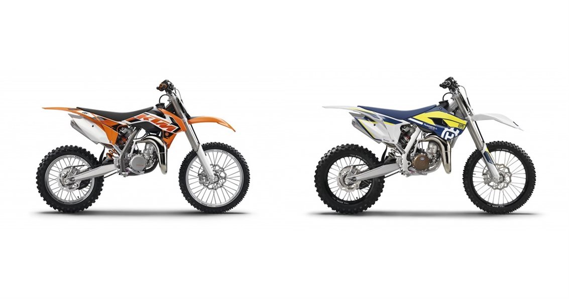 Motorrad Vergleich KTM 85 SX 19/16 2015 vs. Husqvarna TC 85 2016