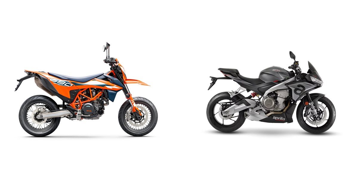 Motorrad Vergleich KTM 690 SMC R 2023 vs. Aprilia Tuono 660 2023