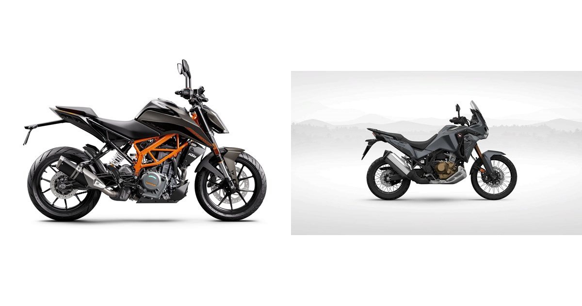 Motorrad Vergleich KTM 390 Duke 2023 vs. Honda CRF1100L Africa Twin ...
