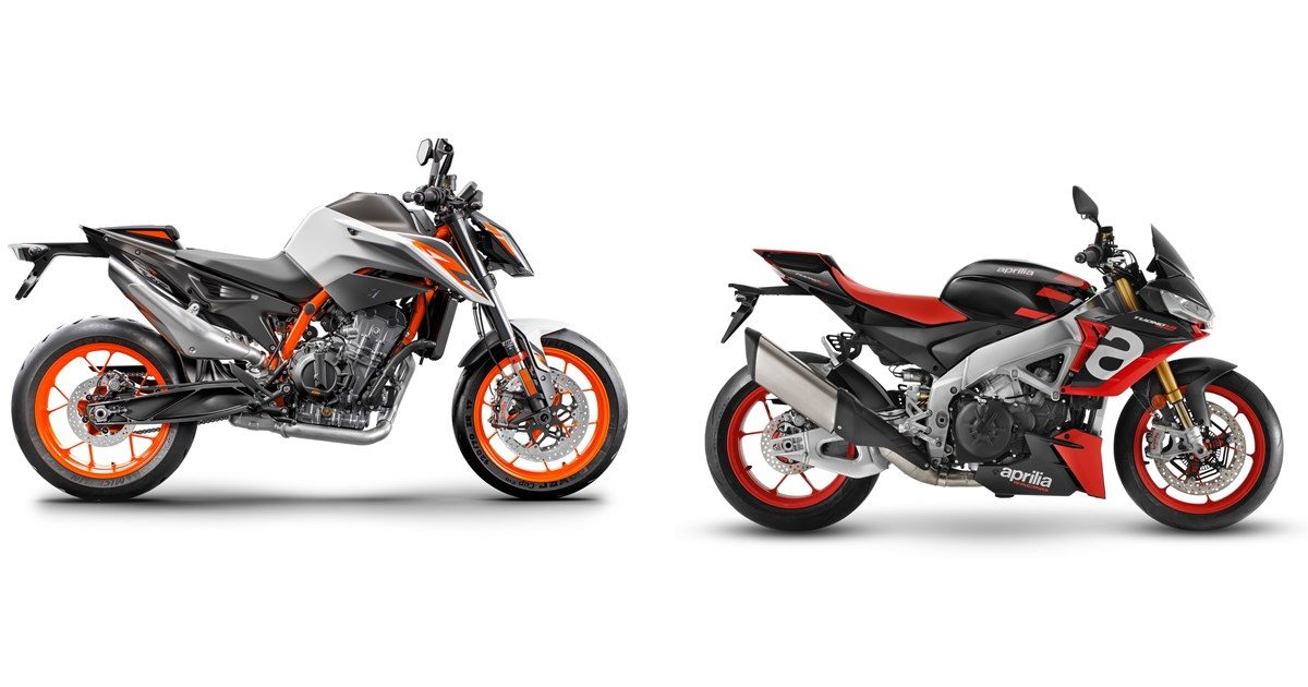 Motorrad Vergleich KTM 890 Duke R 2020 vs. Aprilia Tuono V4 1100 ...
