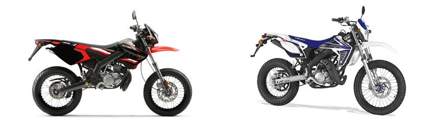Motorrad Vergleich Derbi Senda DRD X-Treme 50 SM 2009 vs. Rieju MRT ...