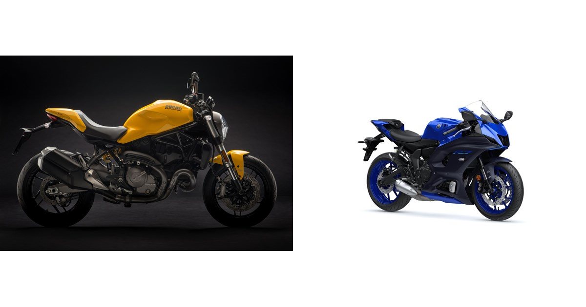 Ducati Monster 821 2019 vs Yamaha R7 2021