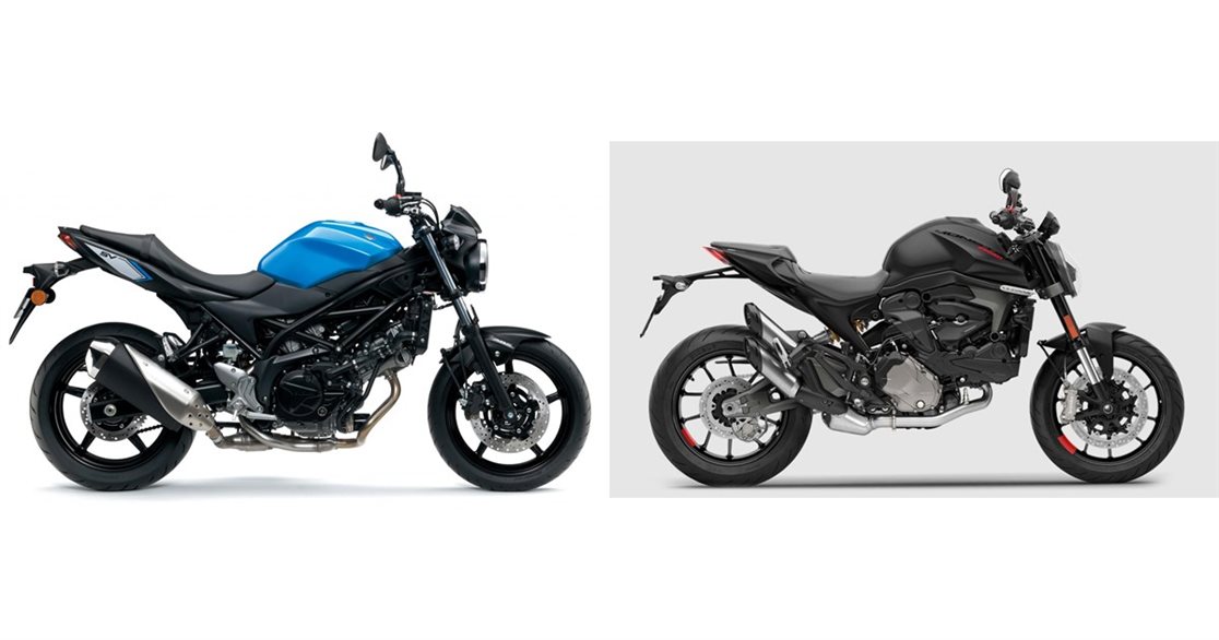 Motorrad Vergleich Suzuki SV 650 2017 vs. Ducati Monster 2023