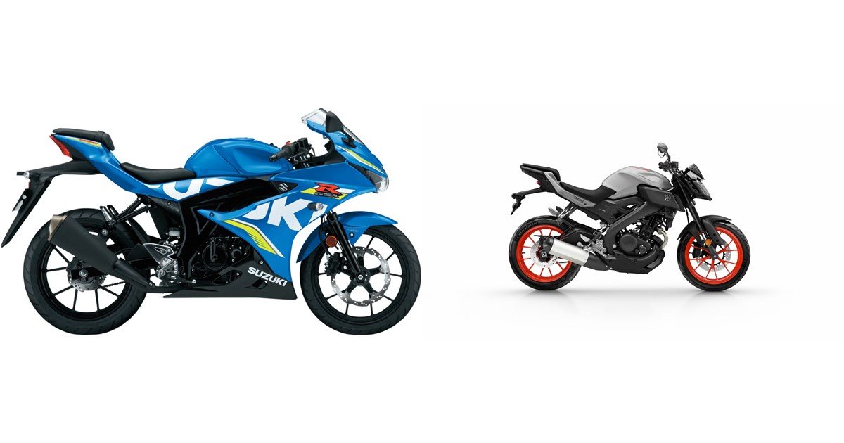Motorrad Vergleich Suzuki GSX-R125 2019 vs. Yamaha MT-125 2019