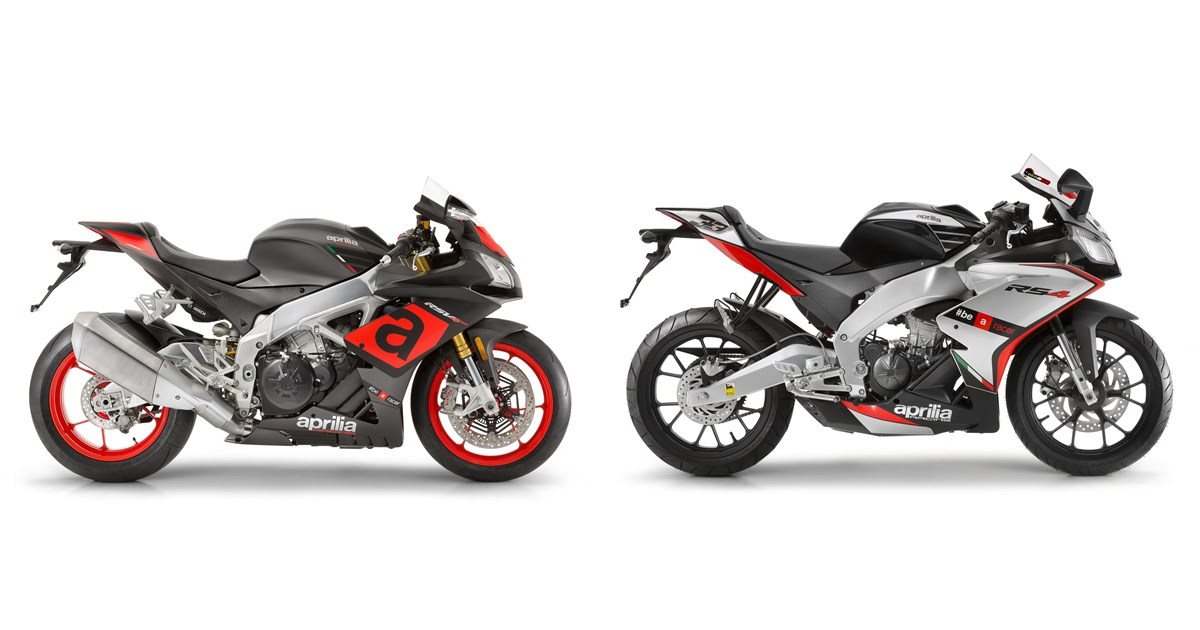 Motorrad Vergleich Aprilia RSV4 RR 2017 vs. Aprilia RS4 125 2015