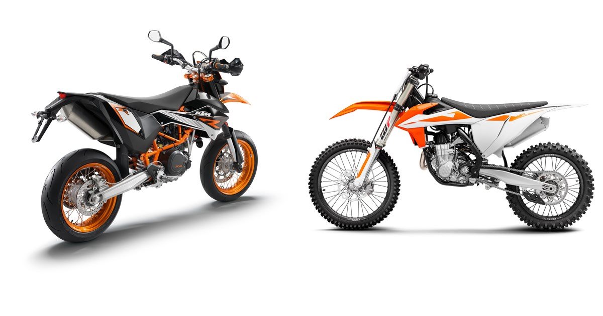 Motorrad Vergleich KTM 690 SMC R 2013 vs. KTM 450 SX-F 2019