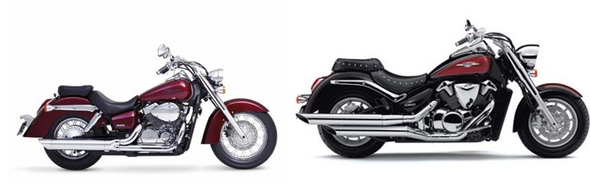 Motorrad Vergleich Honda VT 750 Shadow 2005 vs. Suzuki Intruder C800 2009