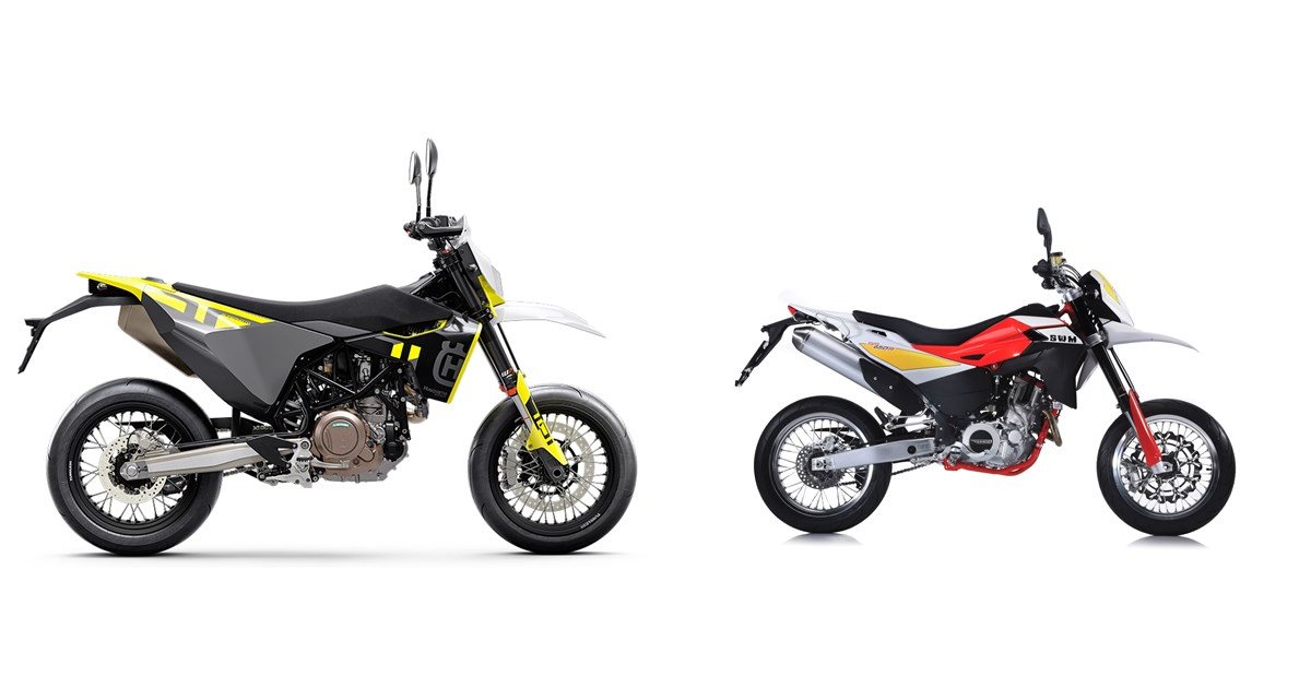 Motorrad Vergleich Husqvarna 701 Supermoto 2023 vs. SWM SM 650 R 2018