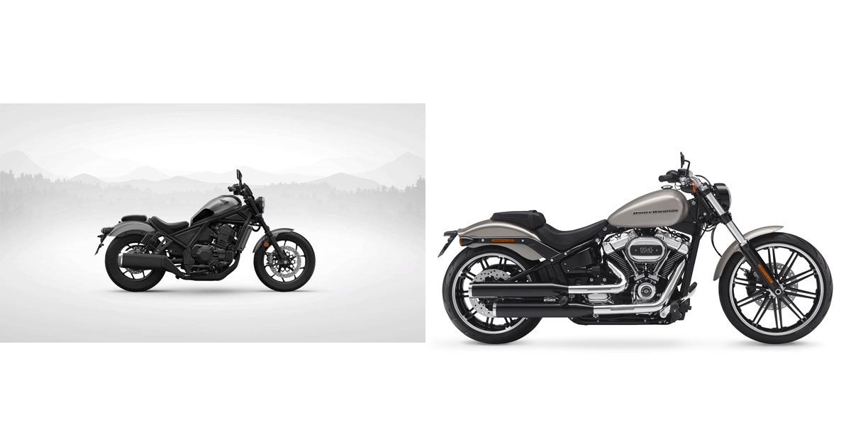 Motorrad Vergleich Honda CMX1100 Rebel 2023 vs. Harley-Davidson Softail ...
