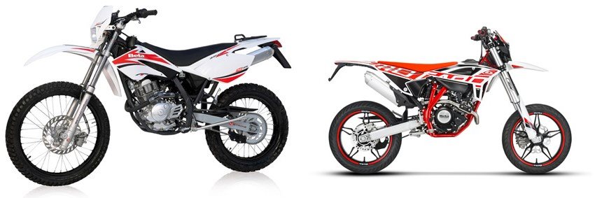 Motorrad Vergleich Beta RE 125 4T 2010 vs. Beta RR 125 LC Motard 2021