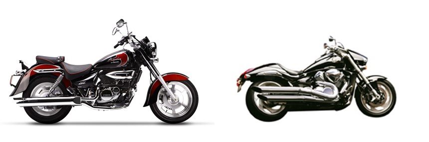 Motorrad Vergleich Hyosung GV 125 2016 vs. Suzuki Intruder M1800R 2006