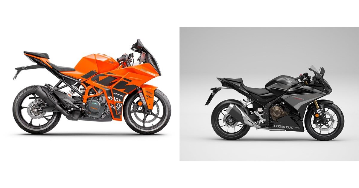 Motorrad Vergleich KTM RC 390 2023 vs. Honda CBR500R 2022