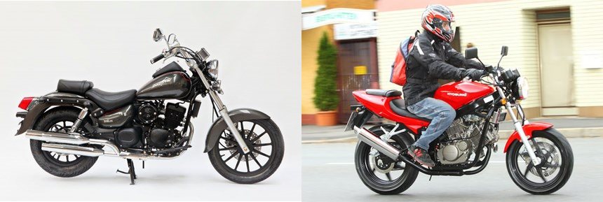 Motorrad Vergleich Daelim Daystar 125 2020 vs. Hyosung GT 125 Naked 2009