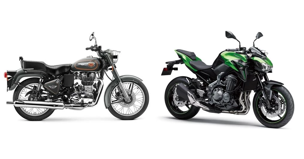 Motorrad Vergleich Royal Enfield Bullet 500 EFI 2019 vs. Kawasaki Z900 2018