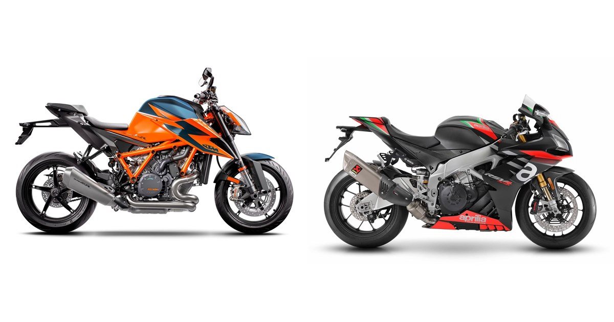 Comparaison des motos KTM 1290 Super Duke R 2020 VS. Aprilia RSV4 1100 ...