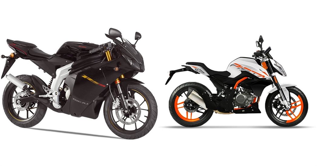Motorrad Vergleich Rieju RS3 50 2014 vs. Online Pista 50 2020