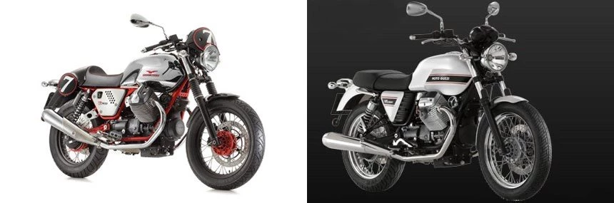 Motorrad Vergleich Moto Guzzi V7 Racer 2012 vs. Moto Guzzi V7 Classic 2009