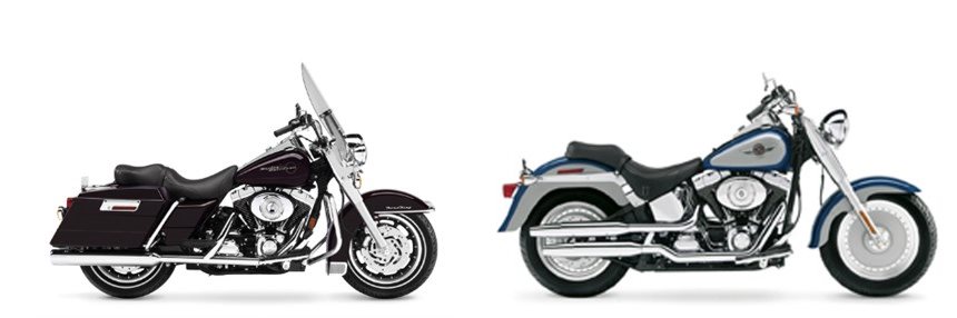 Motorrad Vergleich Harley-Davidson Road King Classic FLHRC 2005 vs ...