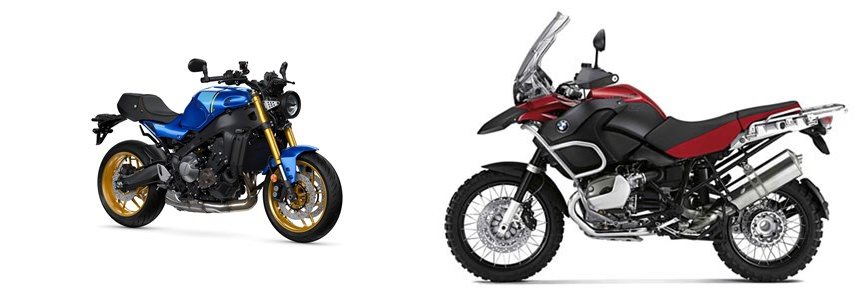 Motorrad Vergleich Yamaha XSR900 2023 vs. BMW R 1200 GS Adventure 2009