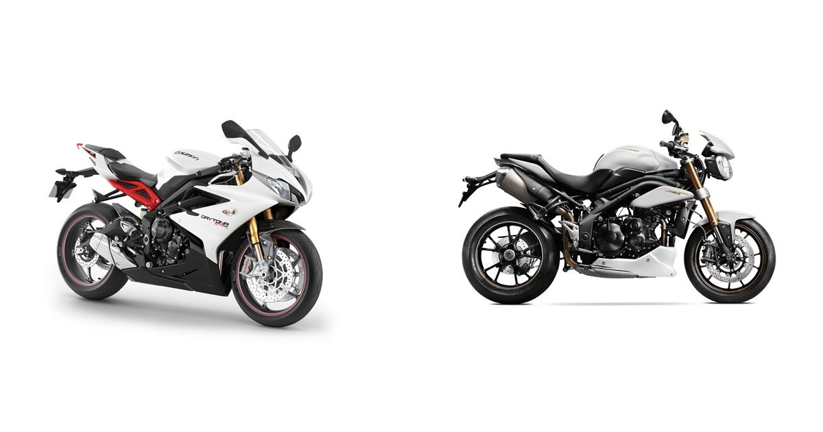 Motorrad Vergleich Triumph Daytona 675 R 2013 vs. Triumph Speed Triple ...