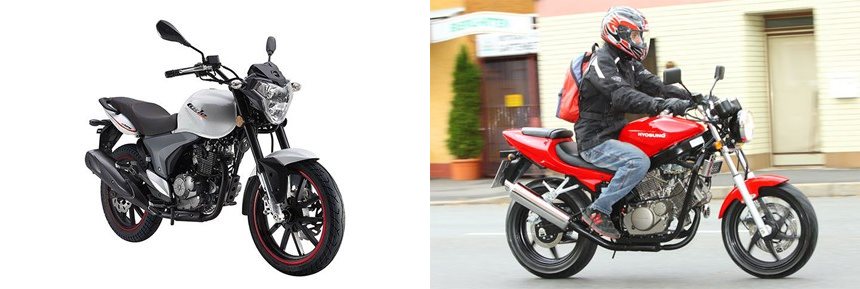 Motorrad Vergleich KSR Moto Code 125 2021 vs. Hyosung GT 125 Naked 2009