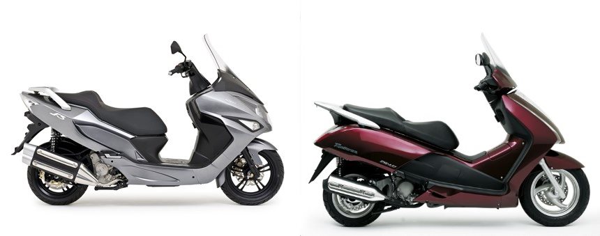 Motorrad Vergleich Daelim S3 125 2014 vs. Honda FES 125 Pantheon 2005
