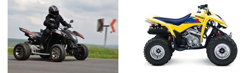 Motorrad Vergleich Adly Hurricane 450 Supermoto 2020 vs. Suzuki LTZ 250 ...