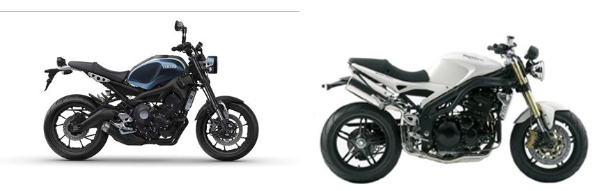 Motorrad Vergleich Yamaha XSR900 2016 vs. Triumph Speed Triple 1050 2006