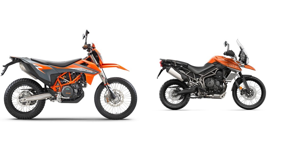 Motorrad Vergleich KTM 690 Enduro R 2022 vs. Triumph Tiger 800 XCA 2019