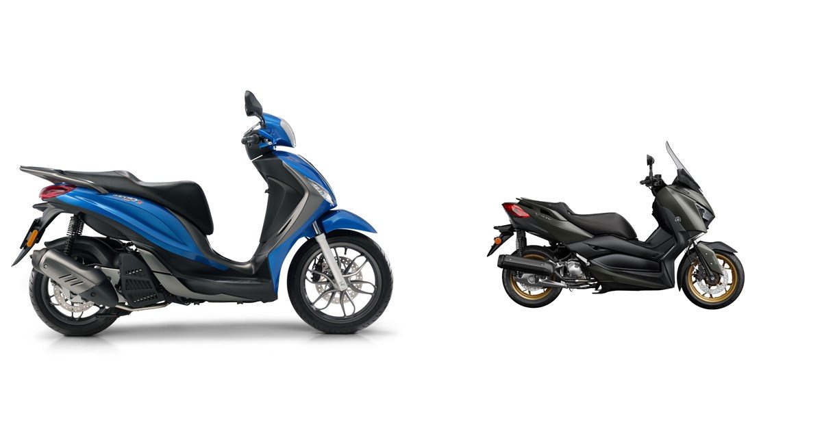 Motorrad Vergleich Piaggio Medley 125 ie IGET 2016 vs. Yamaha XMAX 125 Tech MAX 2021