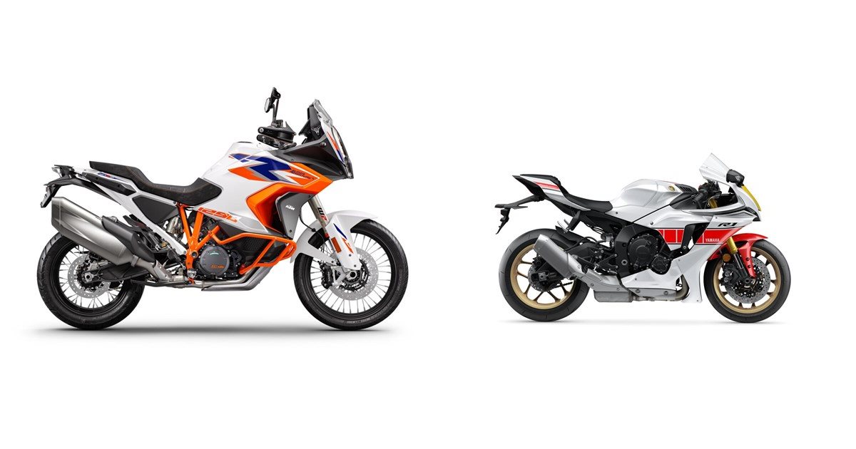 KTM 1290 Super Adventure R 2023 vs Yamaha R1 World GP 60th Anniversary 2023