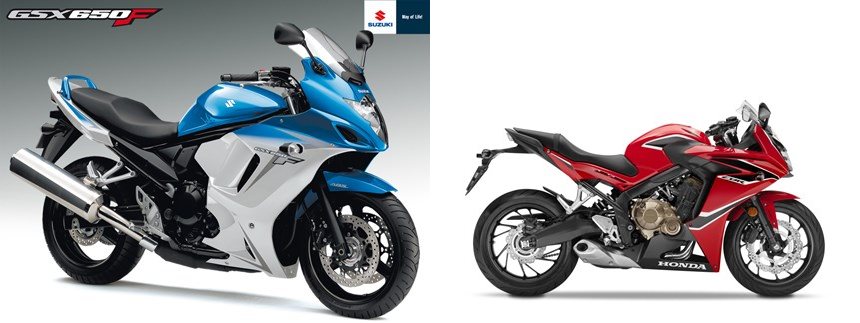 Motorrad Vergleich Suzuki GSX 650 F 2011 vs. Honda CBR 650F 2018
