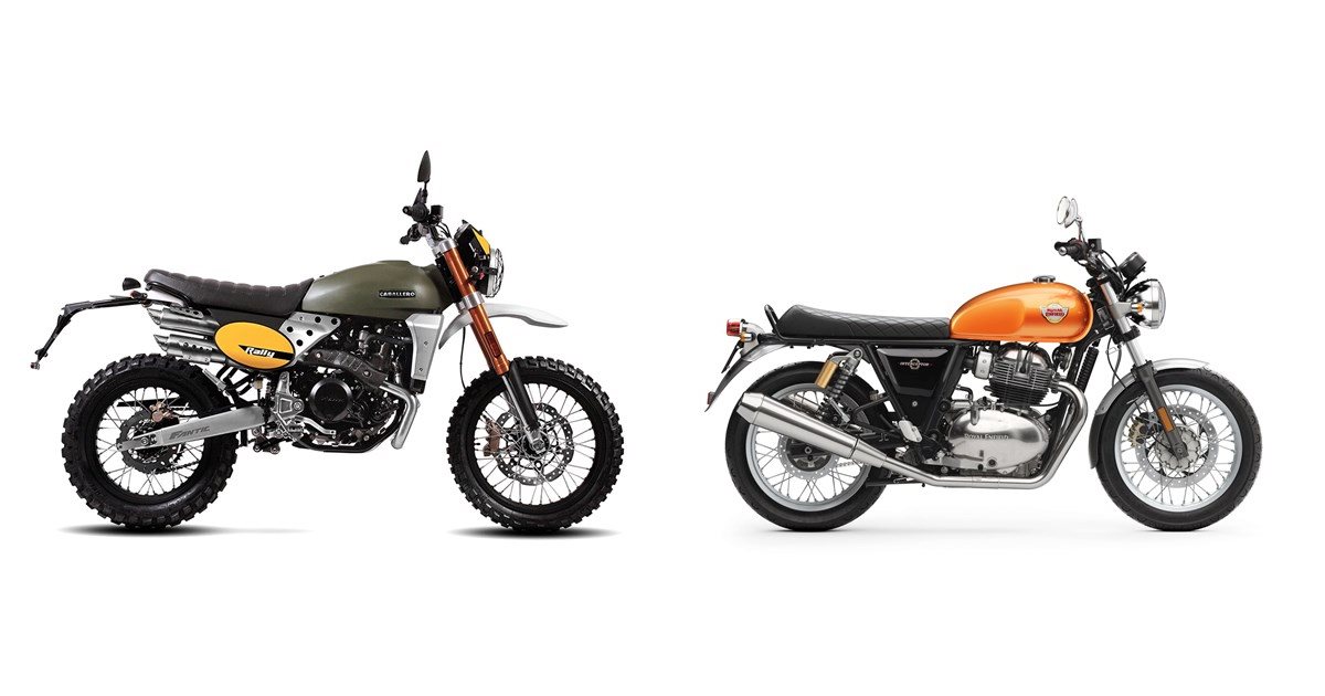 Motorrad Vergleich Fantic Caballero Rally 500 2021 vs. Royal Enfield ...