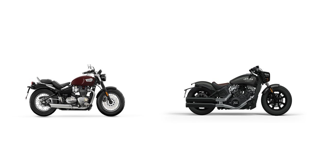 Motorrad Vergleich Triumph Bonneville Speedmaster 2023 vs. Indian Scout ...