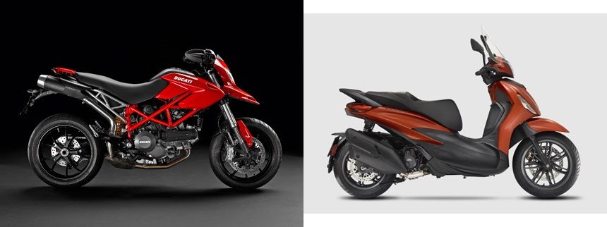 Motorrad Vergleich Ducati Hypermotard 796 2010 vs. Piaggio Beverly 400 ...