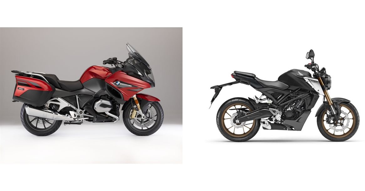 Motorrad Vergleich BMW R 1200 RT 2018 vs. Honda CB125R 2023