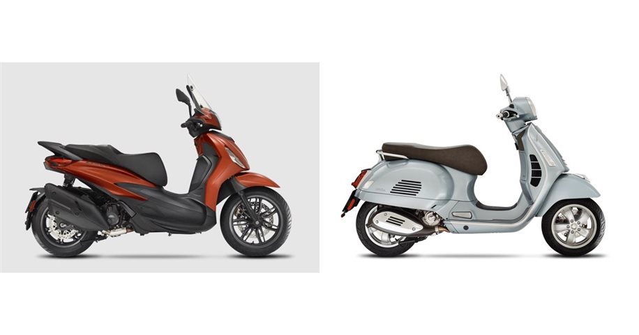 Motorrad Vergleich Piaggio Beverly 400 S 2023 Vs Vespa Gts 300 Hpe 2021