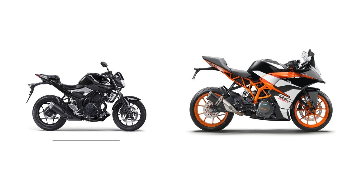 Motorrad Vergleich Yamaha MT-03 2017 vs. KTM RC 390 2017