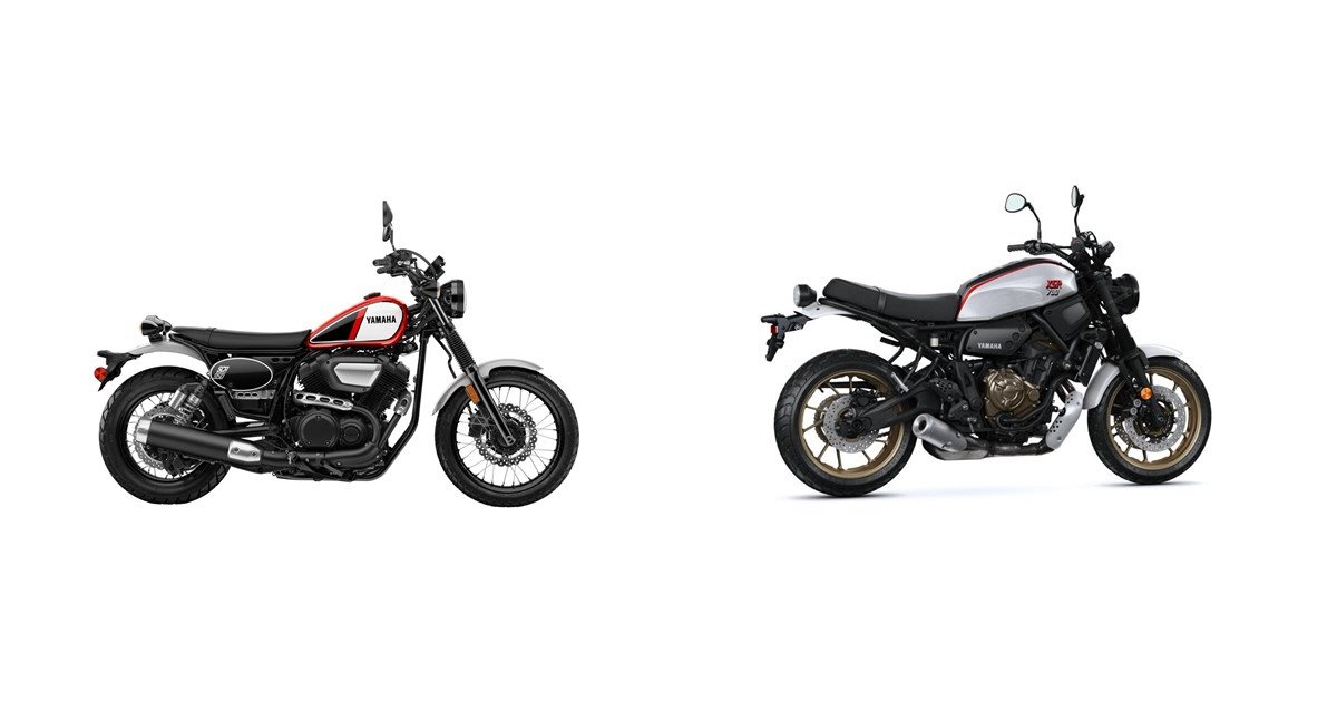 Motorrad Vergleich Yamaha SCR950 2021 vs. Yamaha XSR700 XTribute 2023
