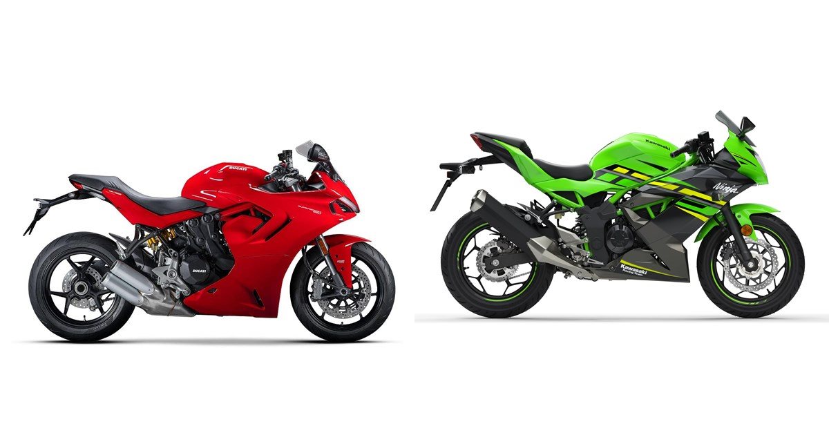 Motorrad Vergleich Ducati SuperSport 950 2023 vs. Kawasaki Ninja 125 2019