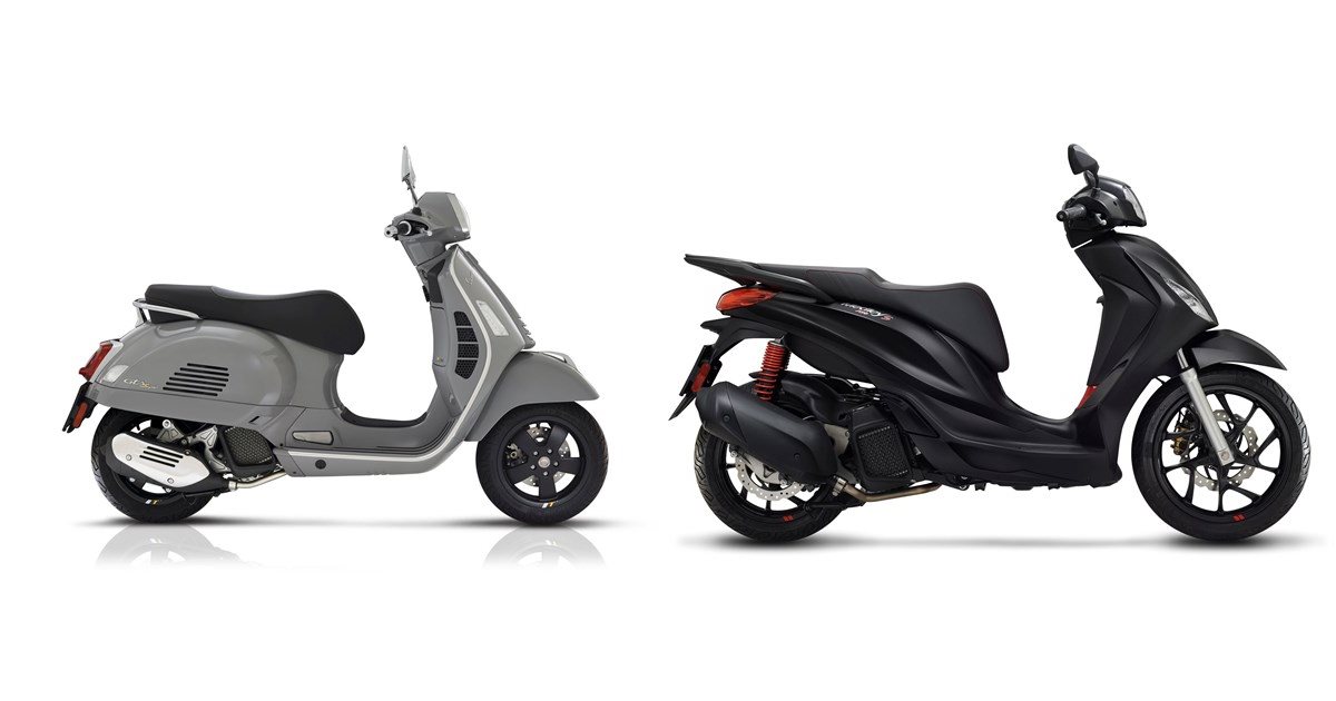 Motorrad Vergleich Vespa GTS 125ie Super Tech 2020 vs. Piaggio Medley 125 S 2022