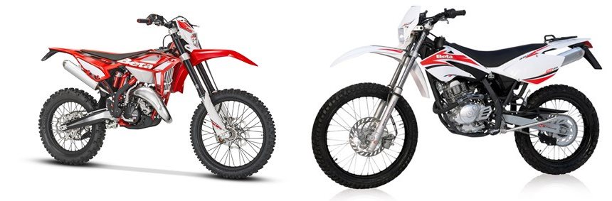 Motorrad Vergleich Beta RR 125 2T 2021 vs. Beta RE 125 4T 2009
