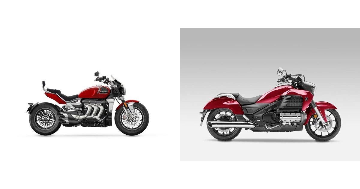 Motorrad Vergleich Triumph Rocket 3 GT 2023 vs. Honda Gold Wing F6C 2016