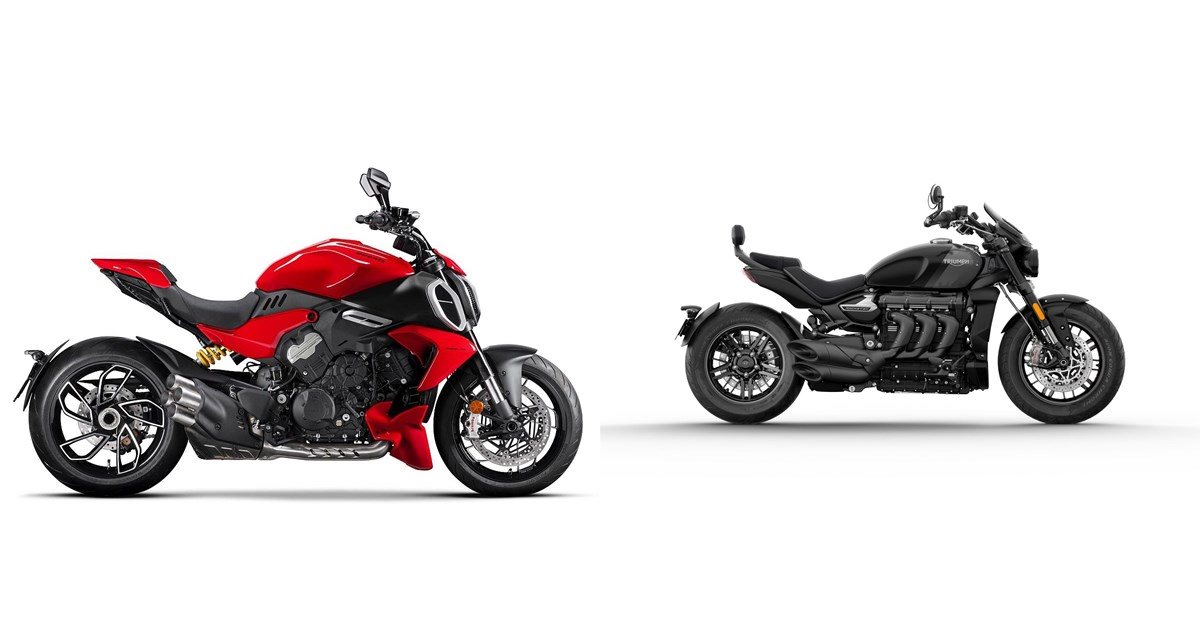 Motorrad Vergleich Ducati Diavel V4 2023 vs. Triumph Rocket 3 GT Triple ...